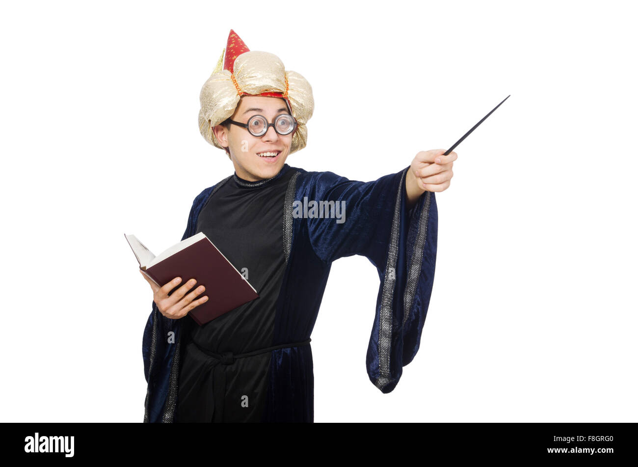 Funny wise wizard isolated on the white Stock Photo - Alamy
