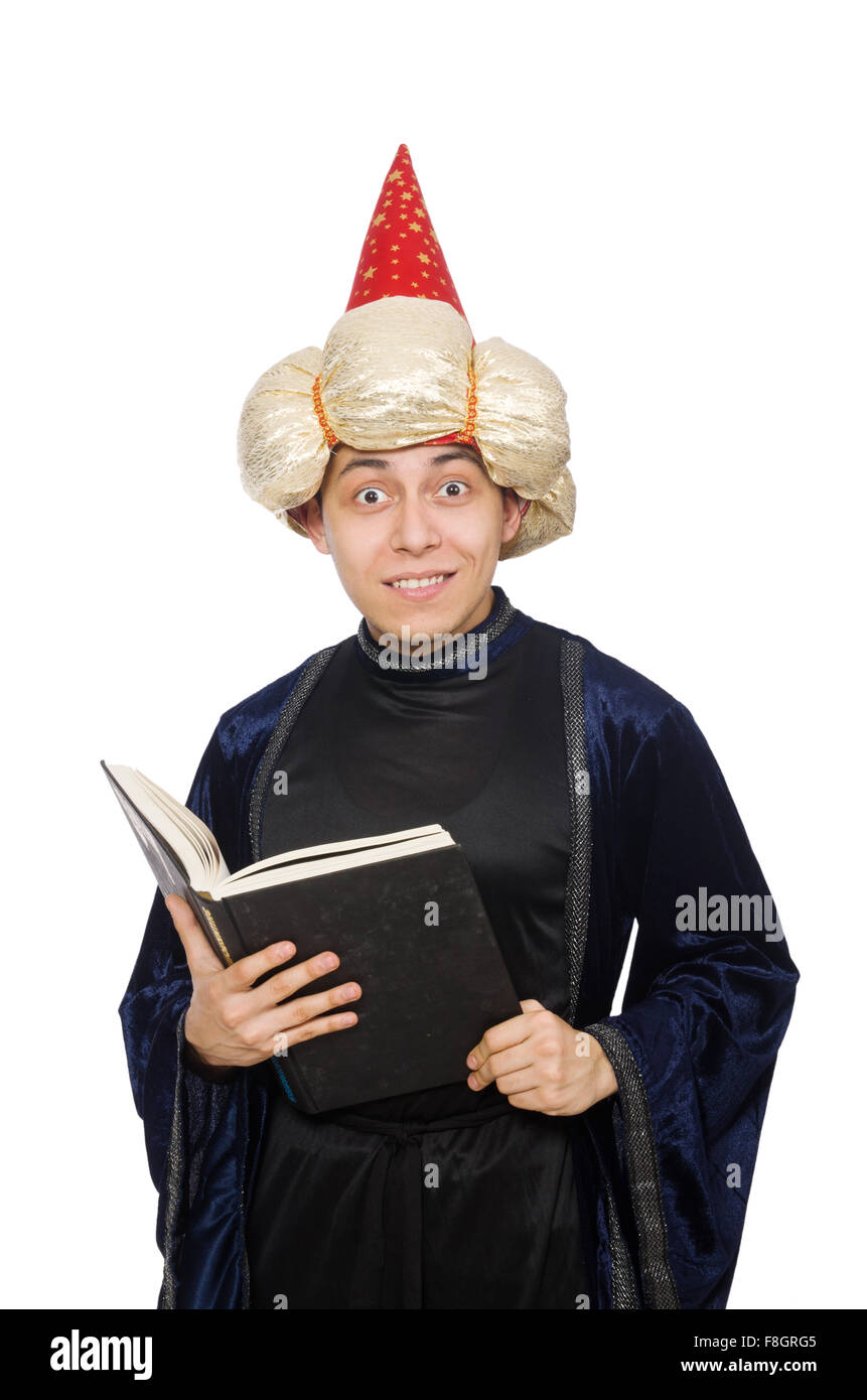 Funny wise wizard isolated on the white Stock Photo - Alamy