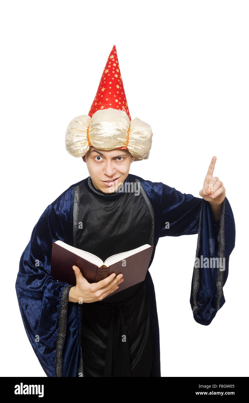 Funny wise wizard isolated on the white Stock Photo - Alamy