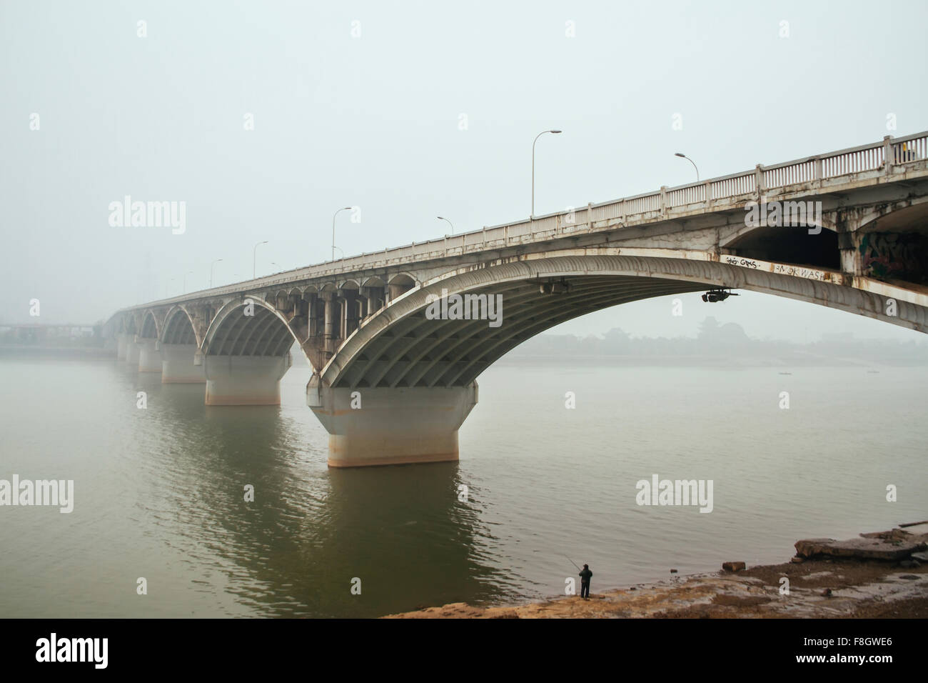 Changsha, Hunan province, China - The view of Juzizhou bridge in the ...
