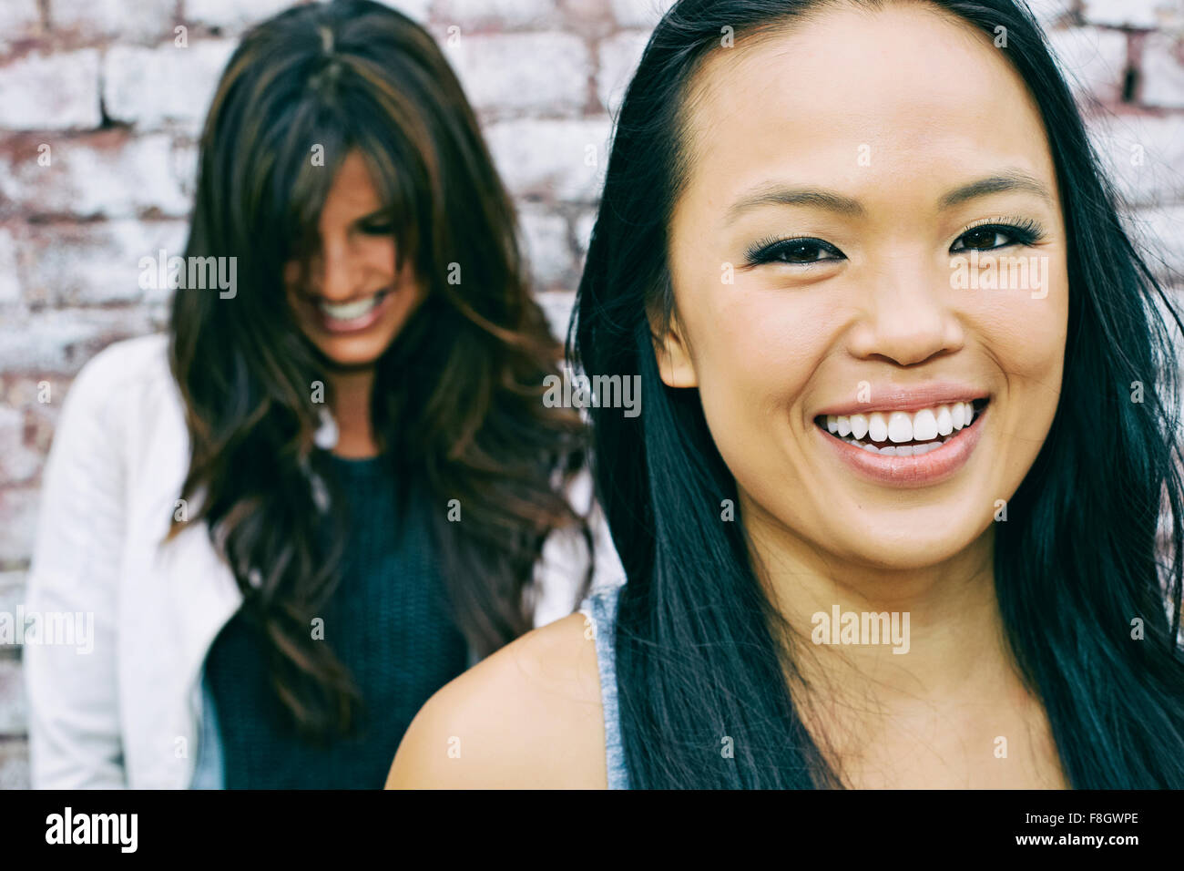 Lady By Brick Wall High Resolution Stock Photography and Images - Alamy