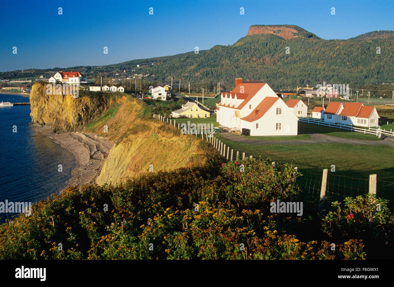 Town of Perce, Gaspe Peninsula, Quebec, Canada Stock Photo - Alamy