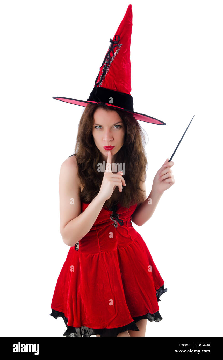 Woman doing tricks isolated on white Stock Photo - Alamy