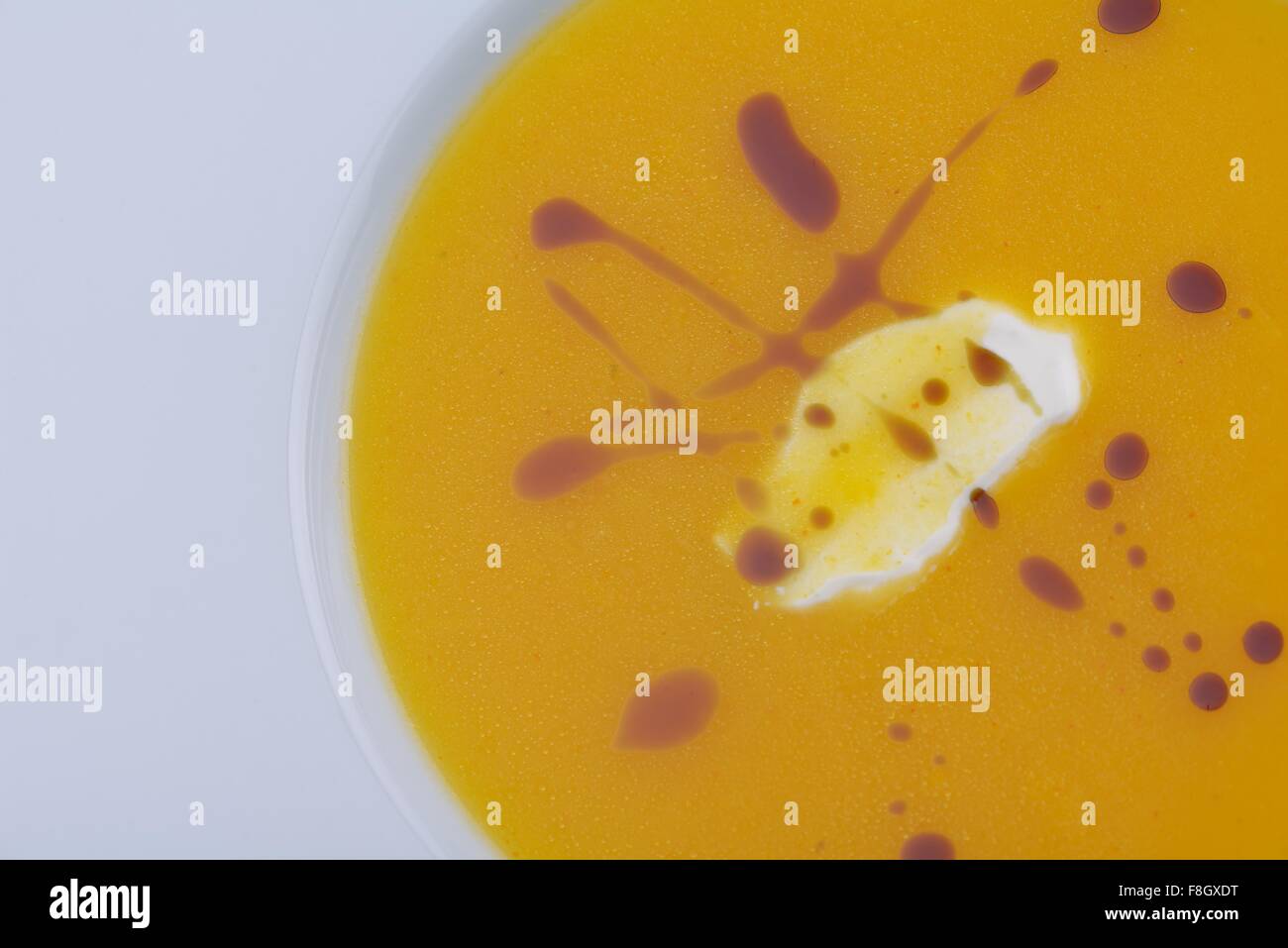 vegetable cream soup closeup isolated on white background Stock Photo ...