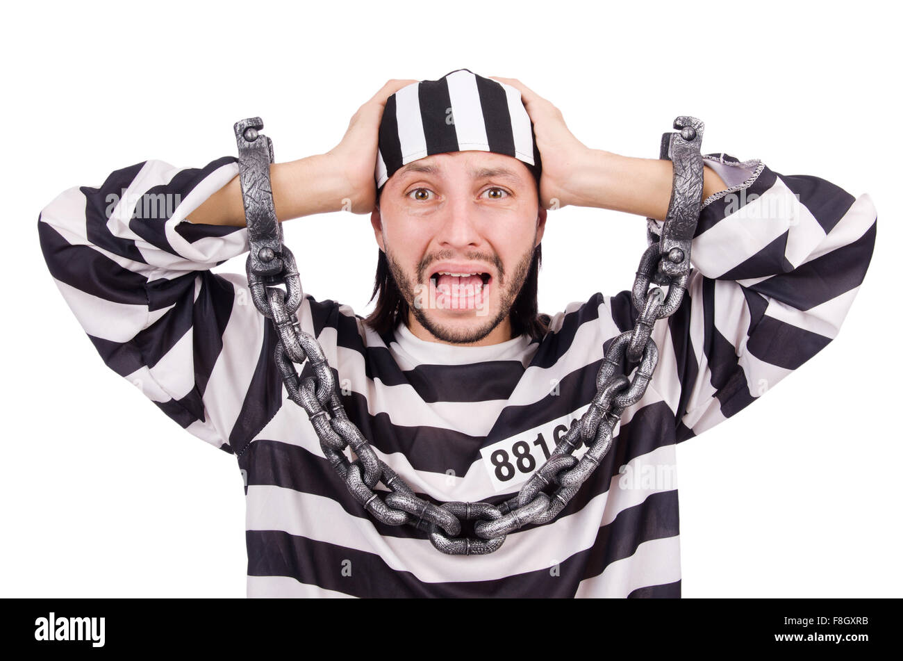 Prison inmate isolated on the white background Stock Photo - Alamy