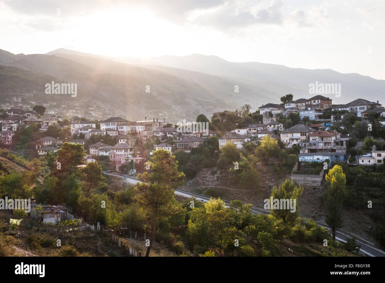 Aerial view of village in rural landscape Stock Photo - Alamy
