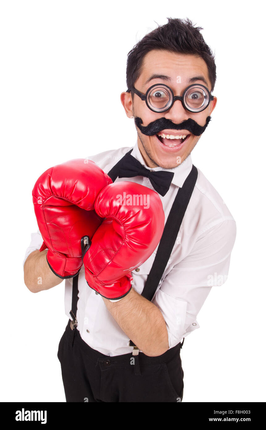 Funny boxer isolated on the white background Stock Photo - Alamy