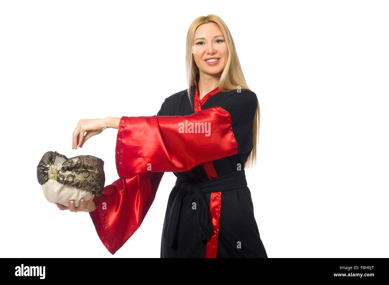 Female magician isolated on white Stock Photo - Alamy