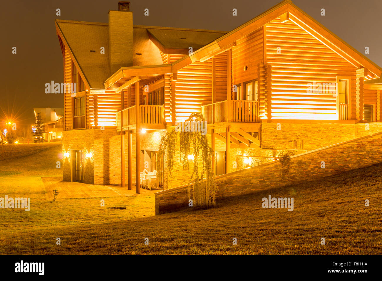 Nice modern house during evening hours Stock Photo - Alamy