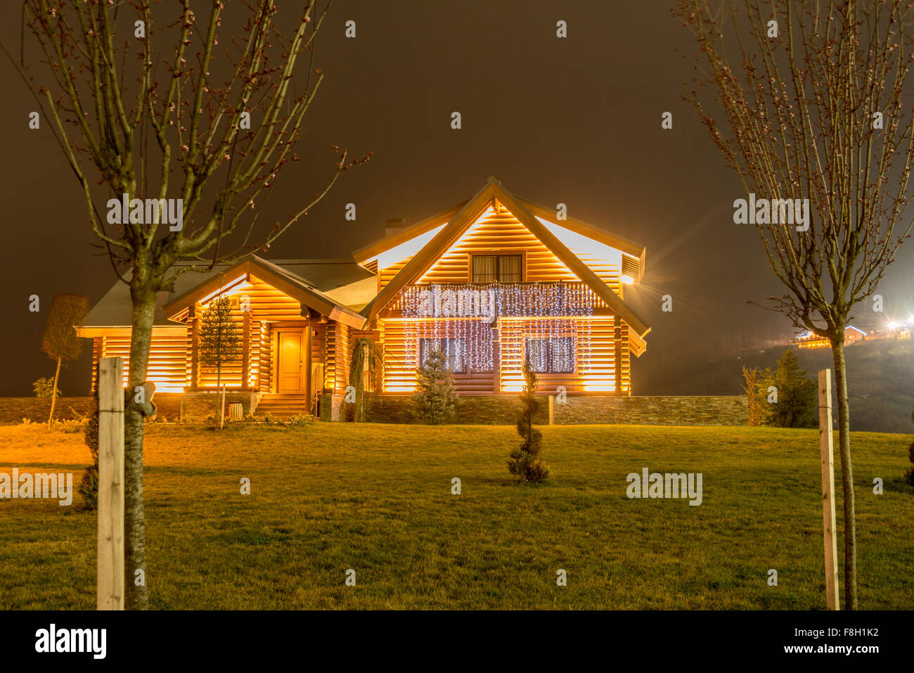 Nice modern house during evening hours Stock Photo - Alamy