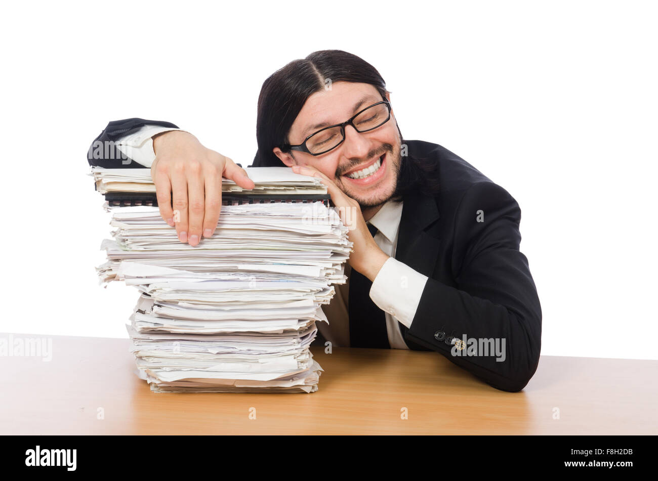 Businessman overwhelmed and stressed from paperwork Stock Photo - Alamy