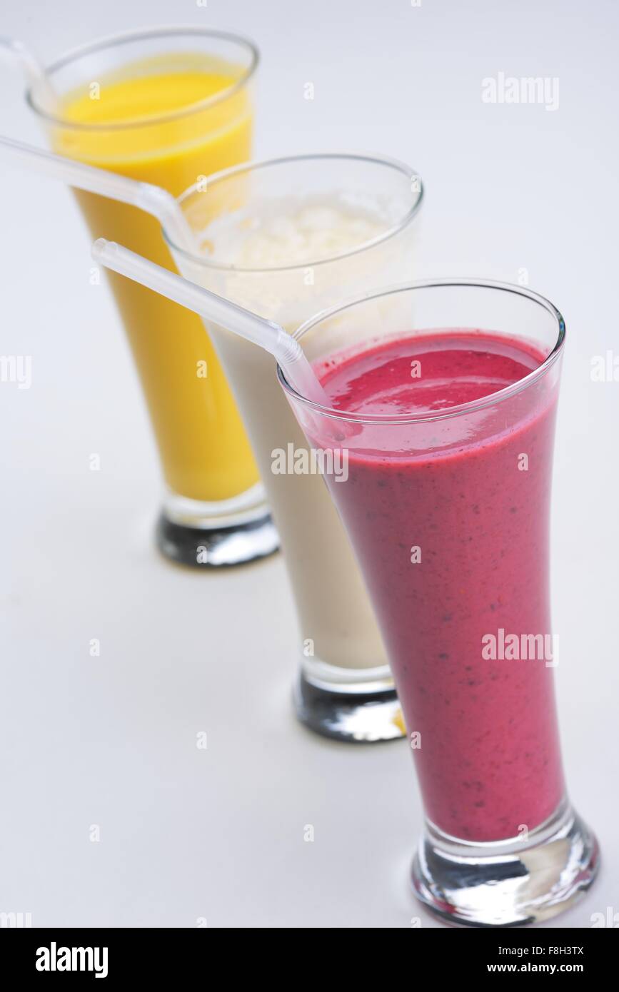 smoothies isolated shake drink fruit healthy Stock Photo - Alamy