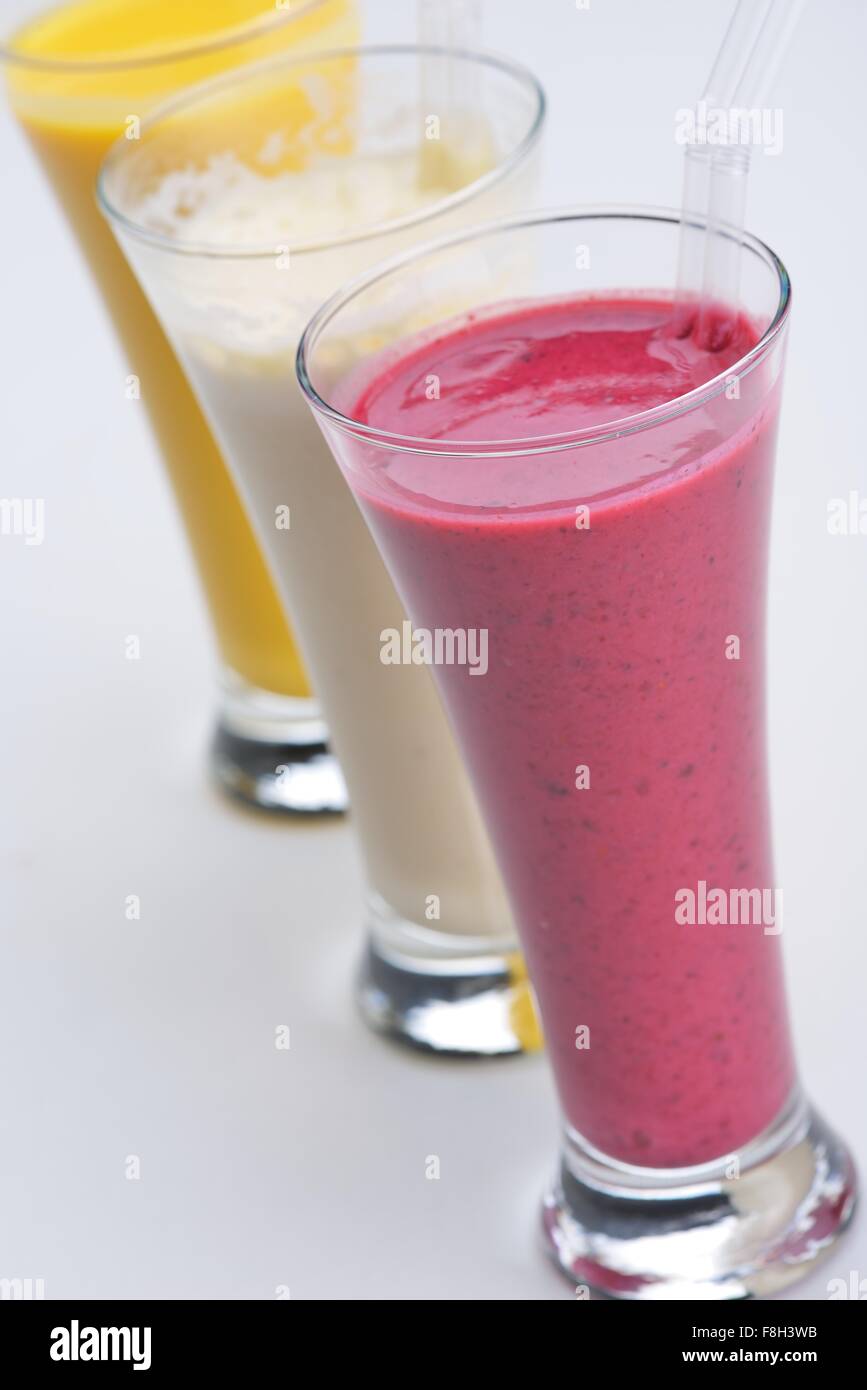 smoothies isolated shake drink fruit healthy Stock Photo - Alamy