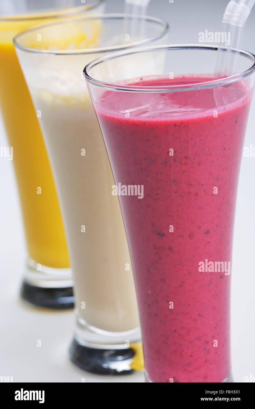smoothies isolated shake drink fruit healthy Stock Photo - Alamy