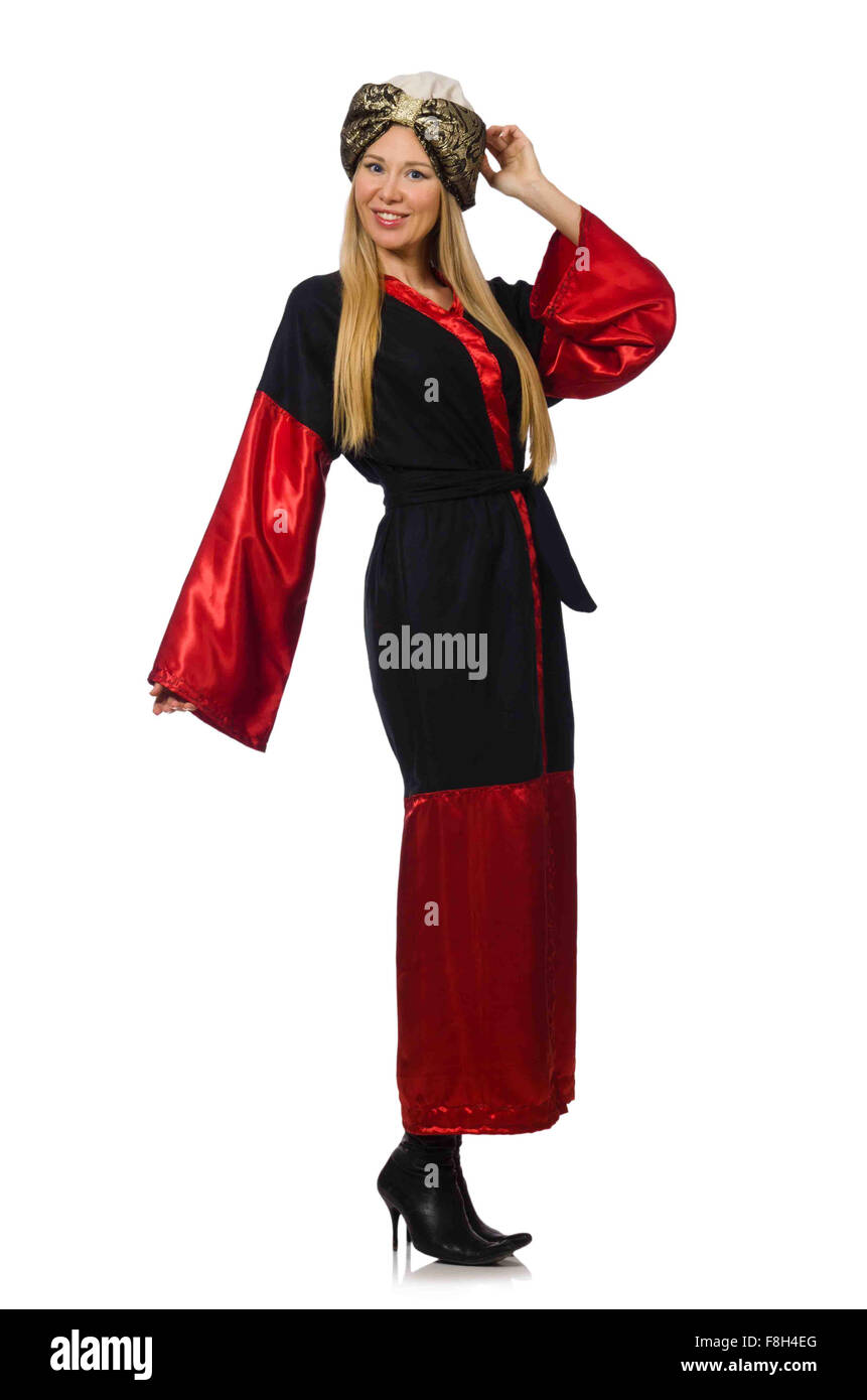 Female magician isolated on white Stock Photo - Alamy