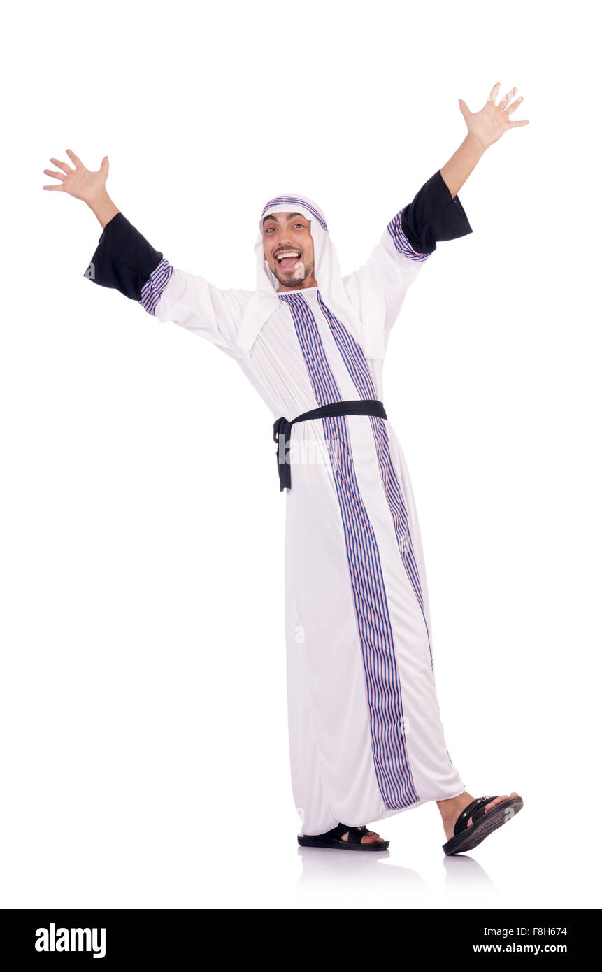 Arab man isolated on the white Stock Photo - Alamy