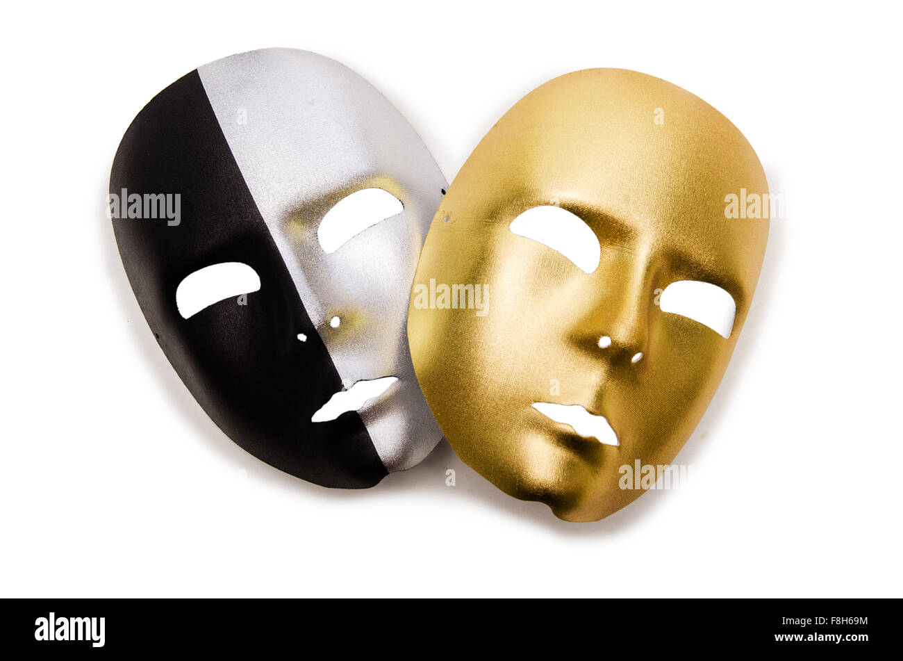 Shiny masks isolated on white background Stock Photo - Alamy