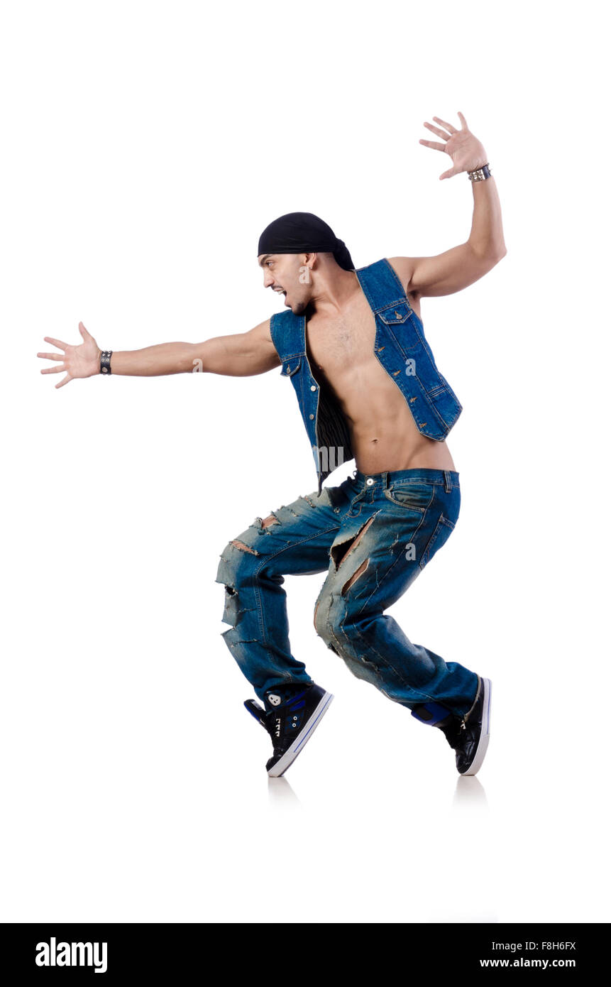 Dancer dancing on the white Stock Photo - Alamy