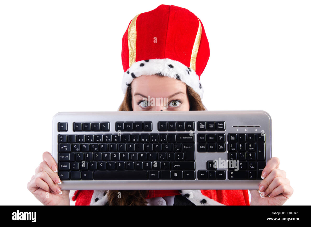 Woman queen in funny concept Stock Photo - Alamy