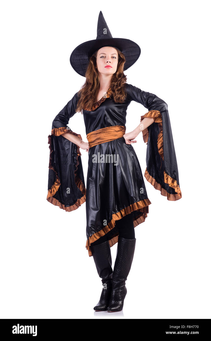 Witch isolated on the white background Stock Photo - Alamy