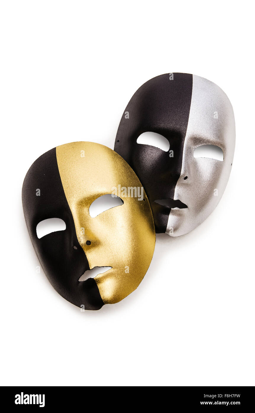 Shiny masks isolated on white background Stock Photo - Alamy