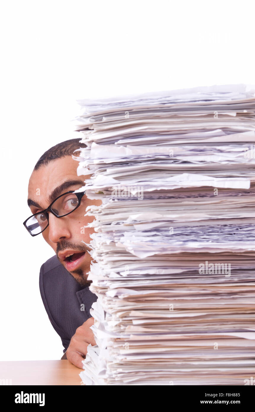 Busy businessman lots papers hi-res stock photography and images - Alamy