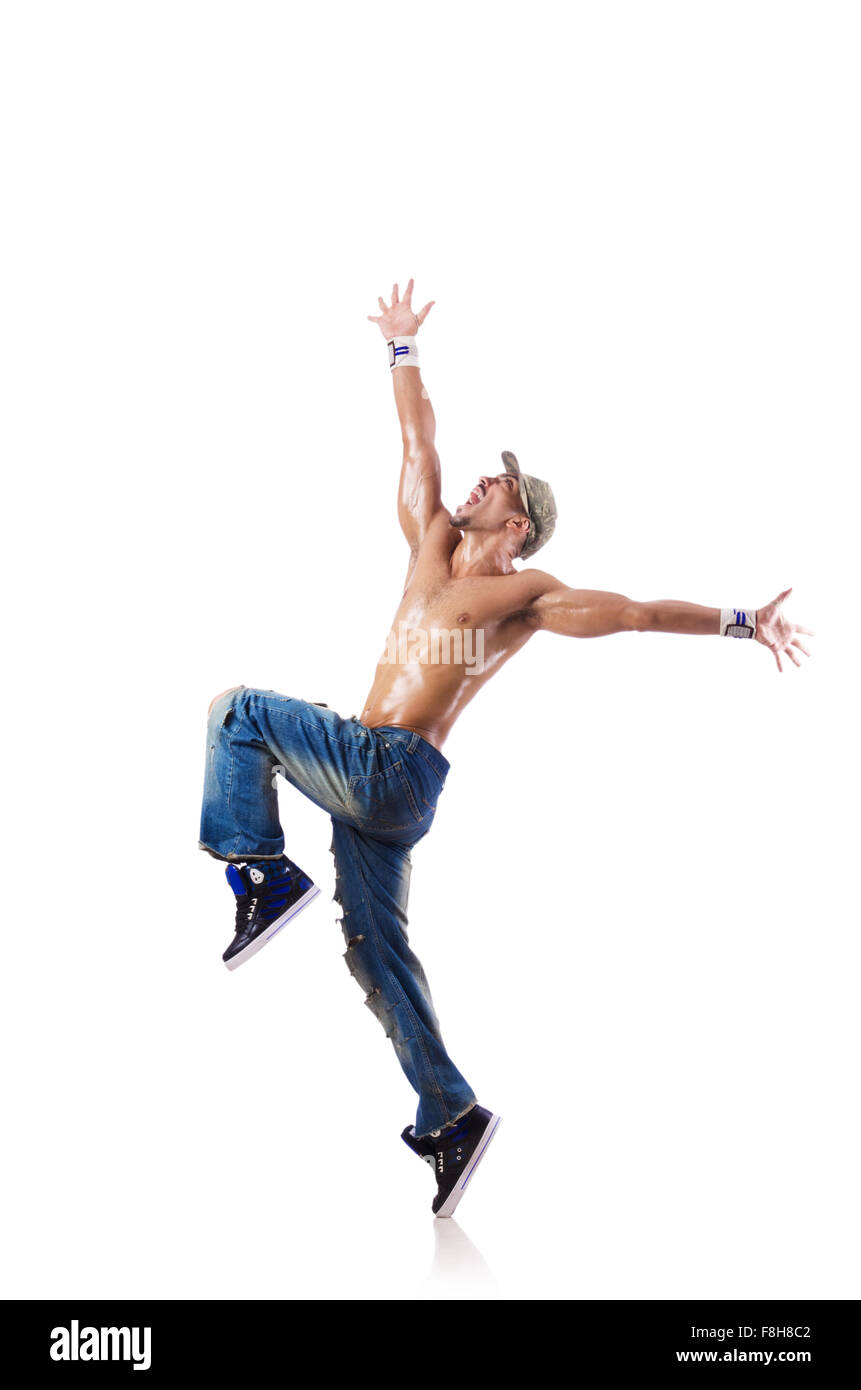 Dancer dancing dances isolated on white Stock Photo - Alamy
