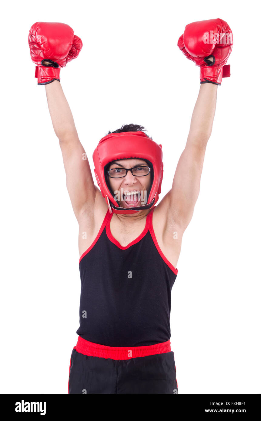 Funny boxer isolated on the white background Stock Photo - Alamy
