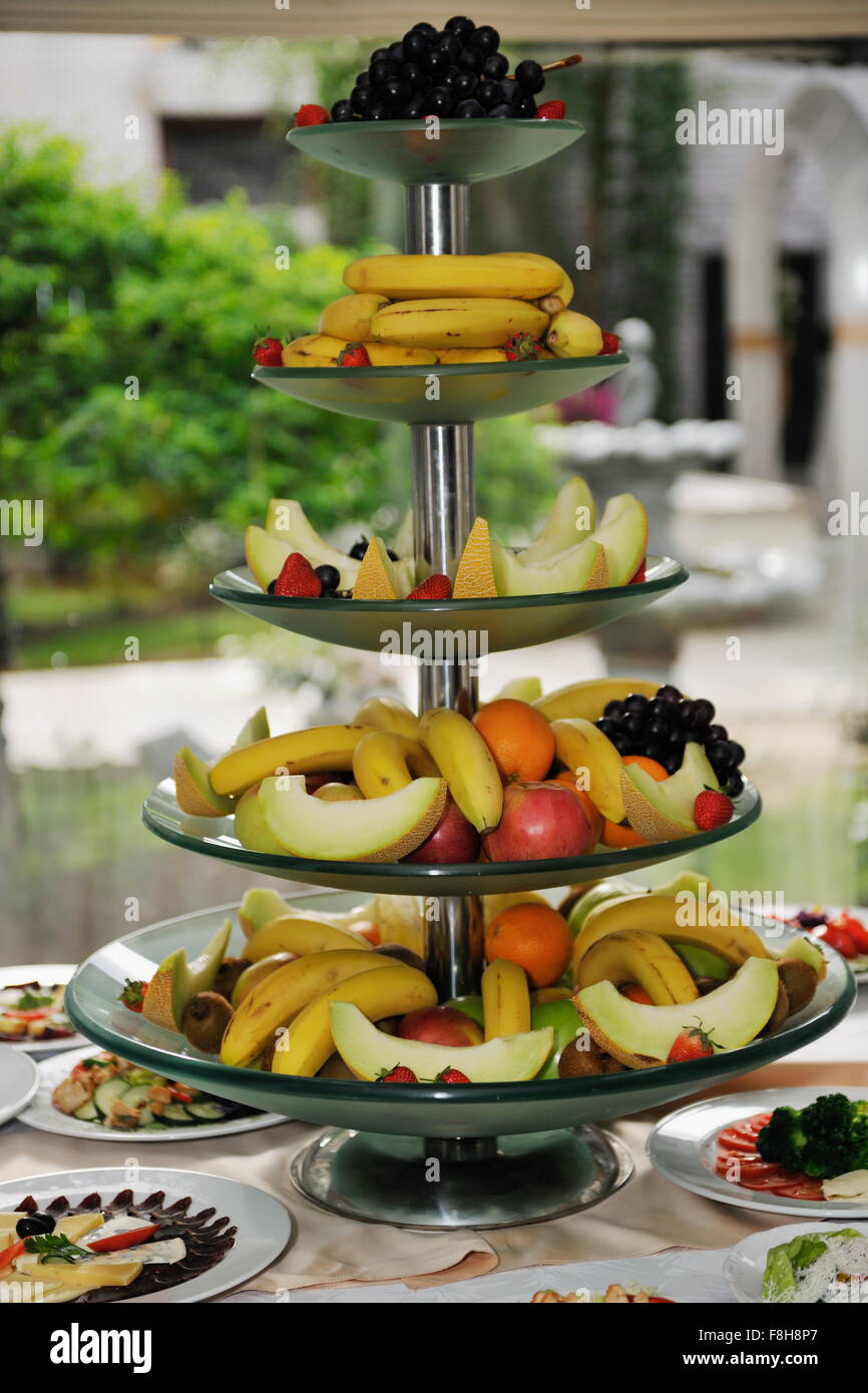 delicius catering food arrangement on party in restaurant Stock Photo ...