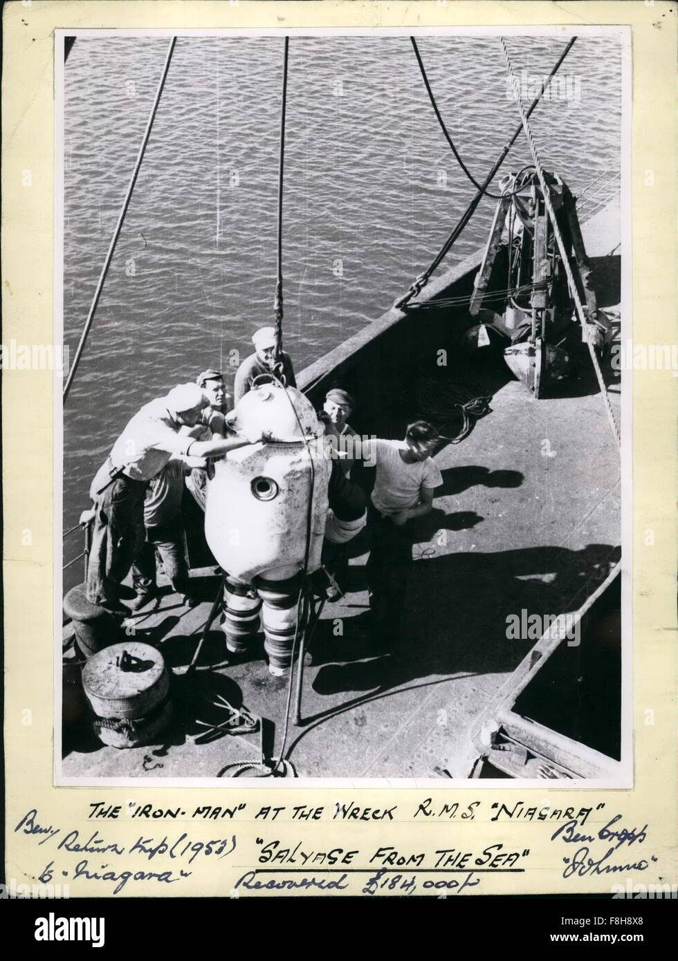 1953 - The ''Iron-Man'' At The Wreck R.M.S. ''Niagara'' ''Salvage From ...