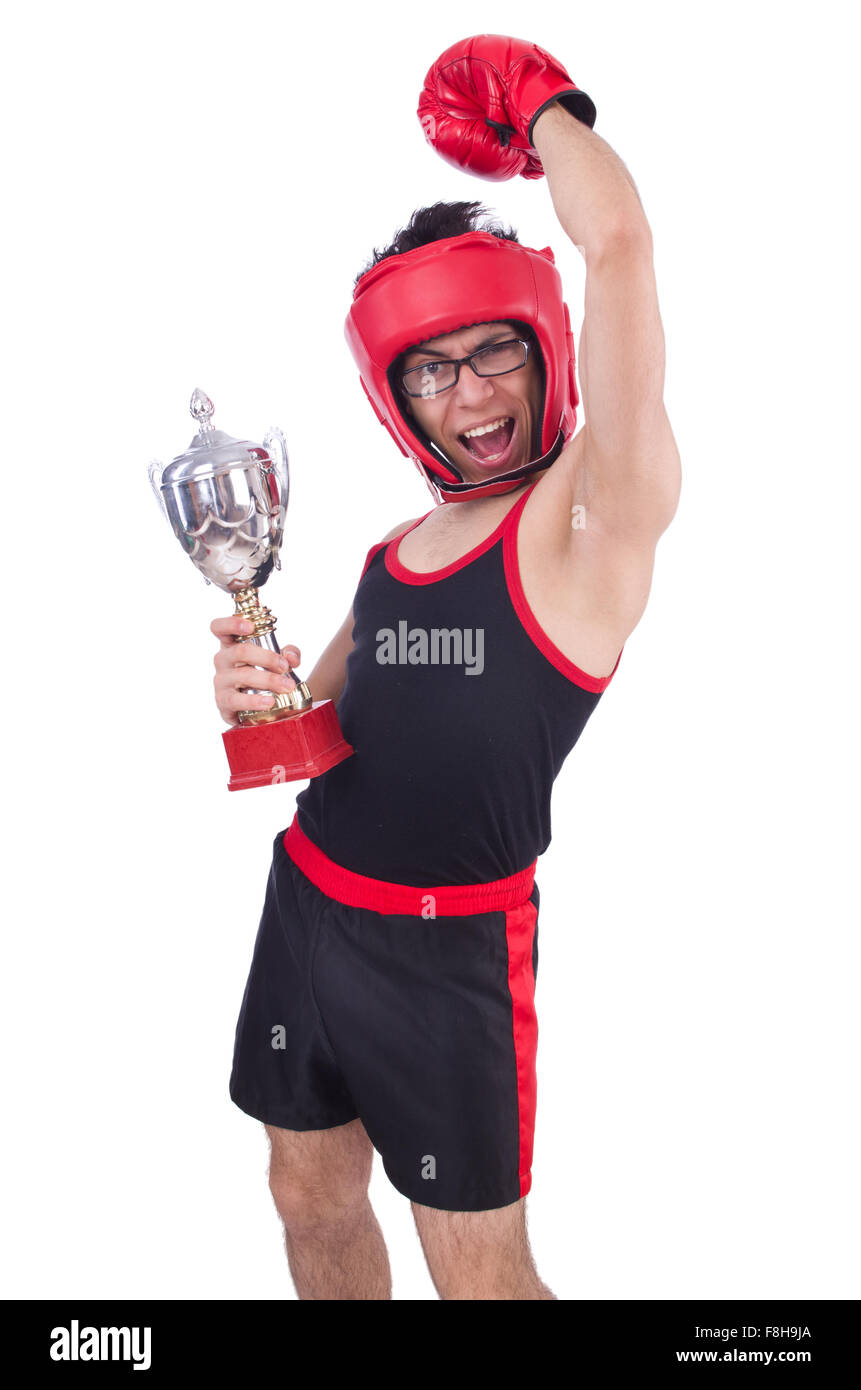 Funny boxer isolated on the white background Stock Photo - Alamy