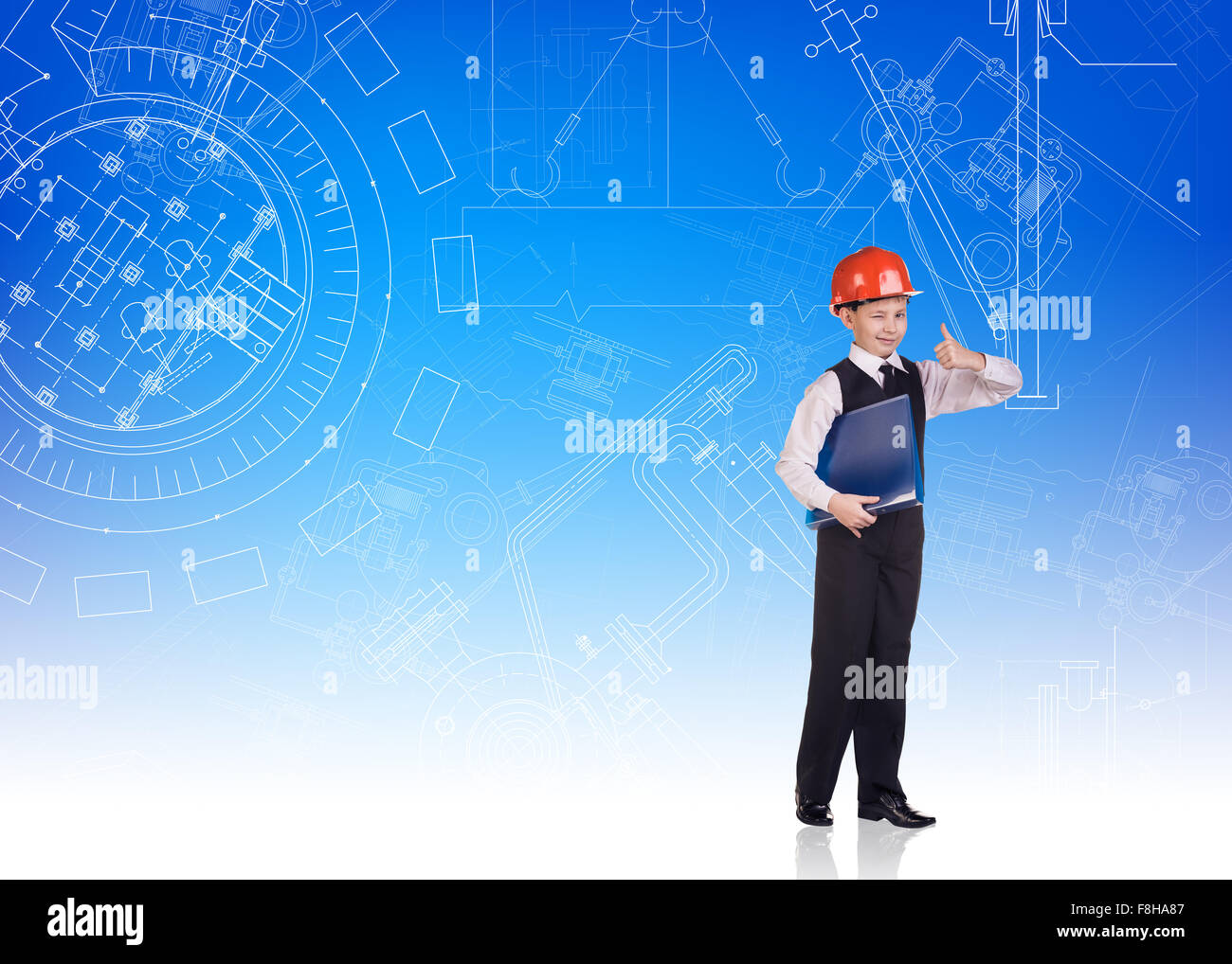 Cute little boy engineer Stock Photo - Alamy