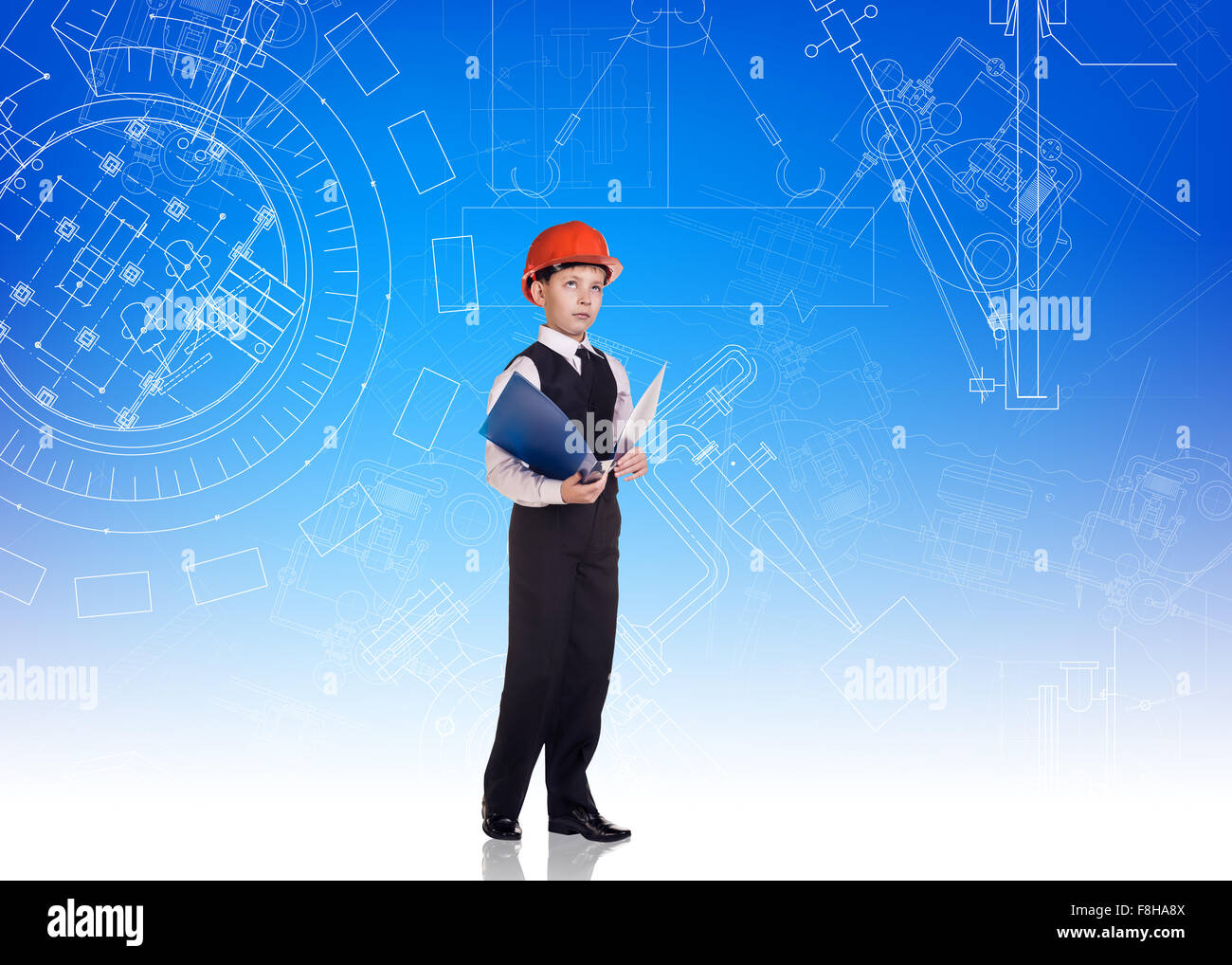 Cute little boy engineer Stock Photo - Alamy