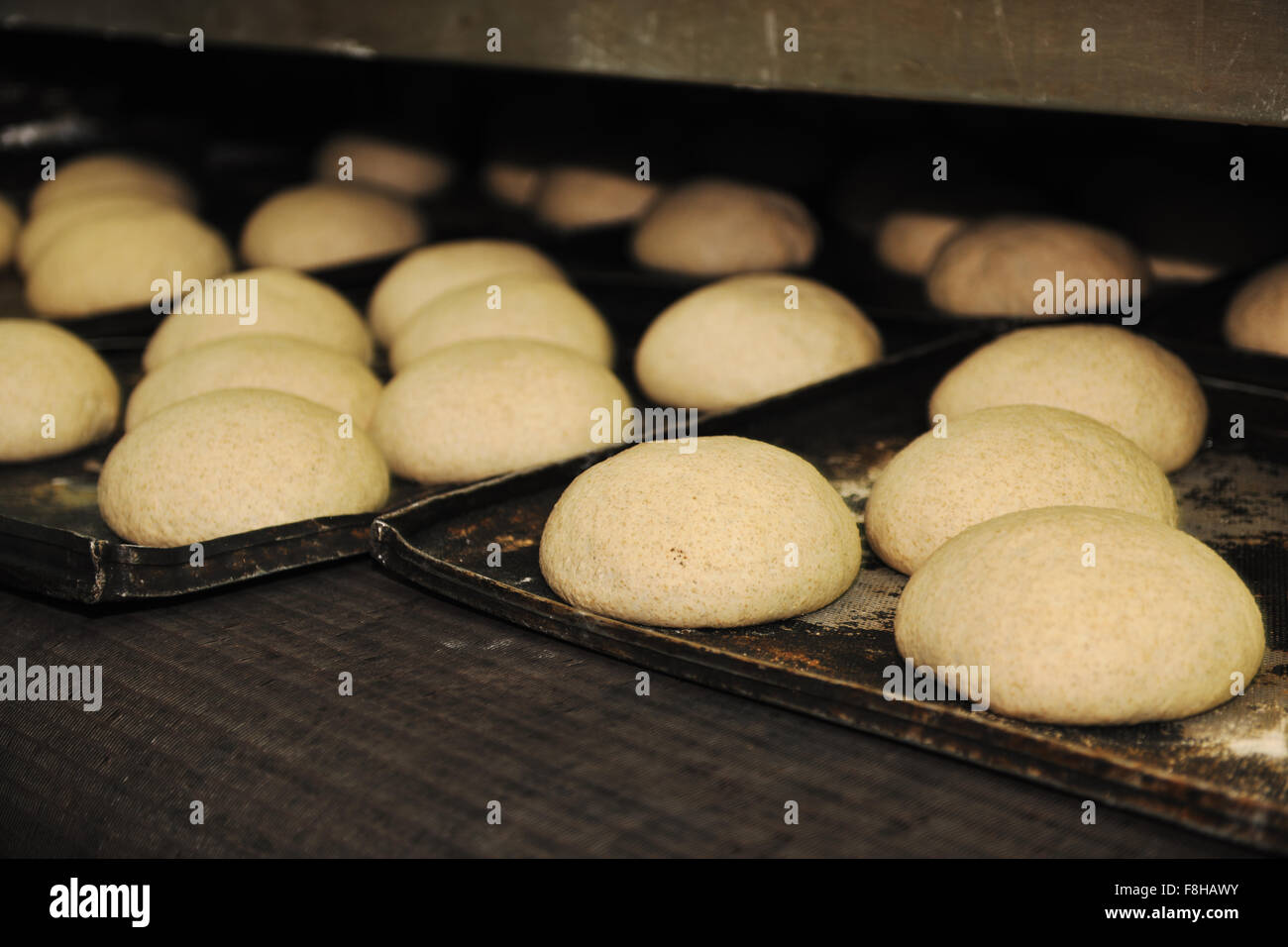 bread bakery food factory production with fresh products Stock Photo ...