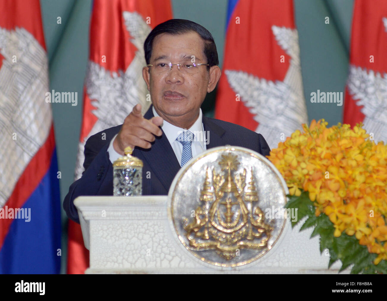 Phnom Penh, Cambodia. 10th Dec, 2015. Cambodian Prime Minister Hun Sen ...