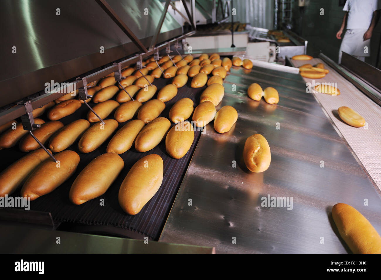 bread bakery food factory production with fresh products Stock Photo ...