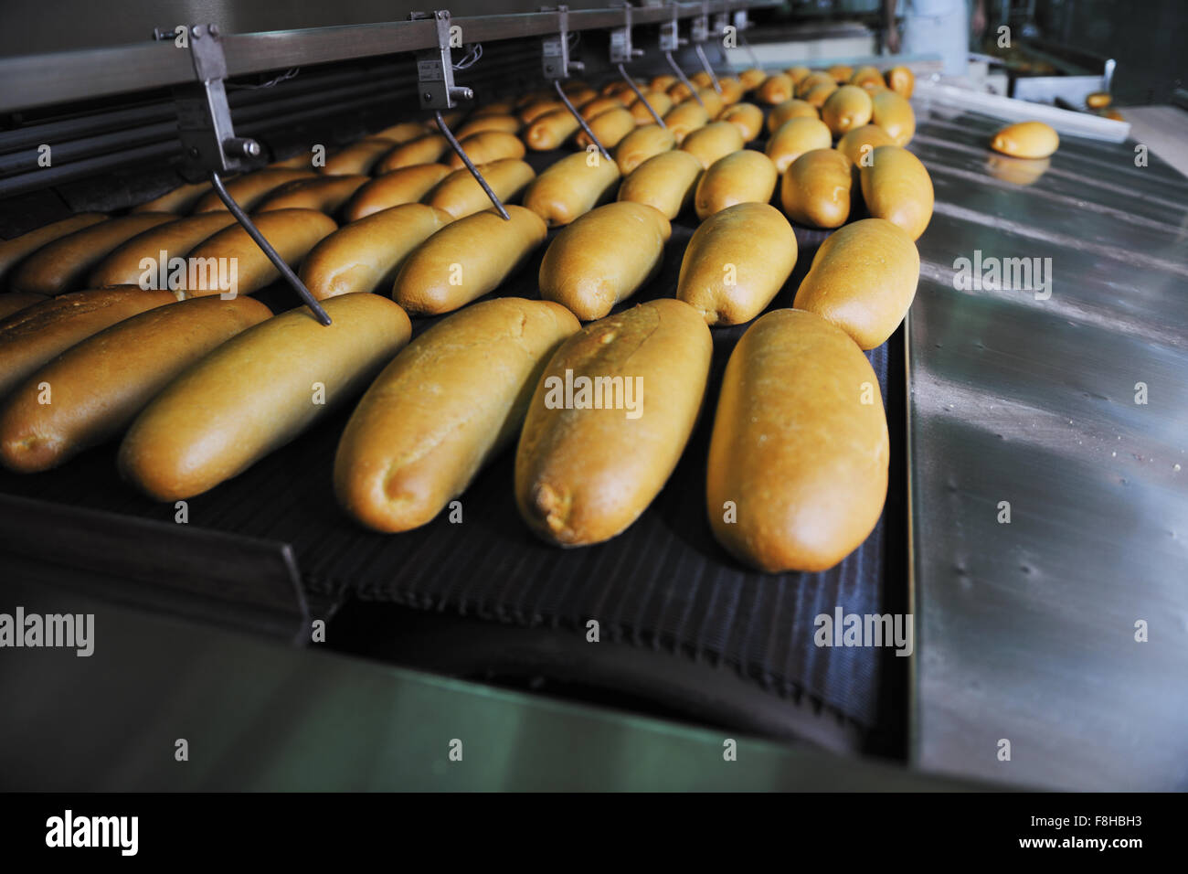 bread bakery food factory production with fresh products Stock Photo ...