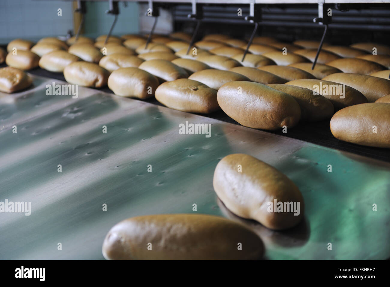 bread bakery food factory production with fresh products Stock Photo ...