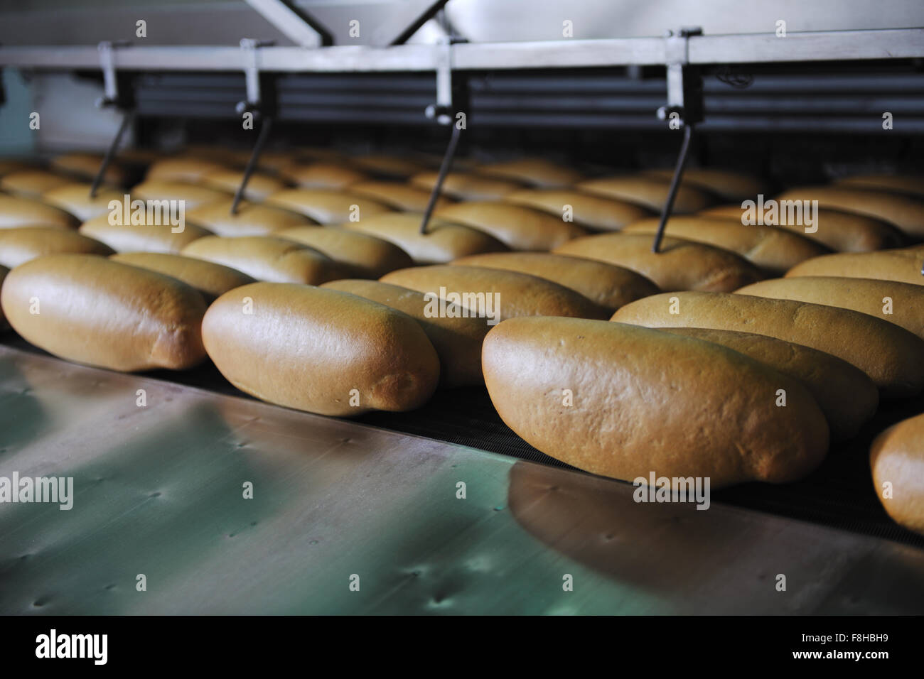bread bakery food factory production with fresh products Stock Photo ...