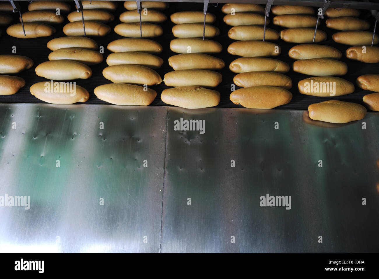 bread bakery food factory production with fresh products Stock Photo ...