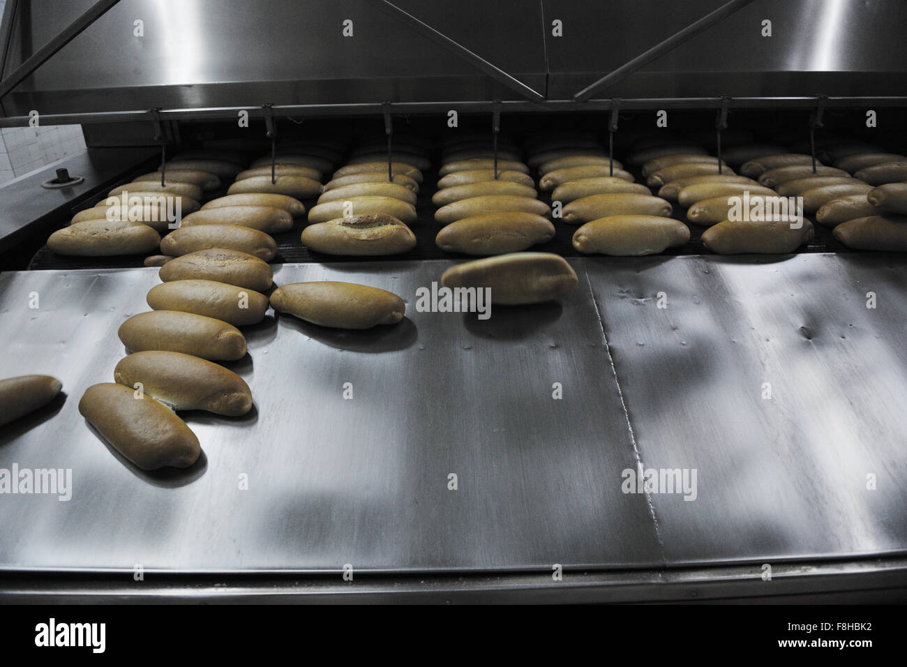bread bakery food factory production with fresh products Stock Photo ...
