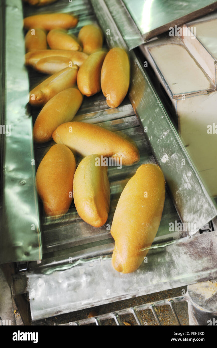 bread bakery food factory production with fresh products Stock Photo ...