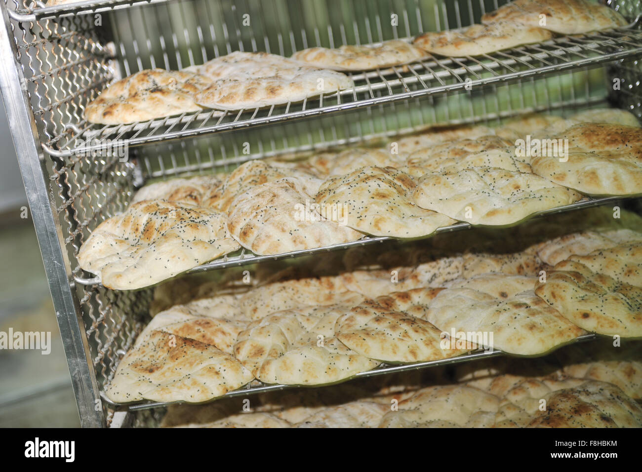 bread bakery food factory production with fresh products Stock Photo ...