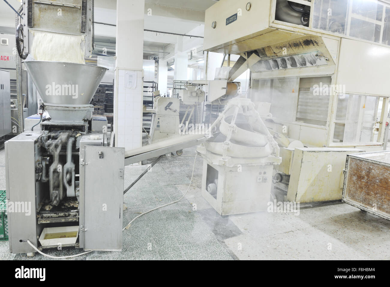 bread bakery food factory production with fresh products Stock Photo ...