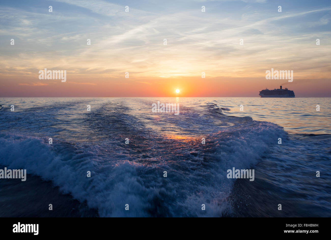 View of the Trieste sea from ferry boat Stock Photo - Alamy