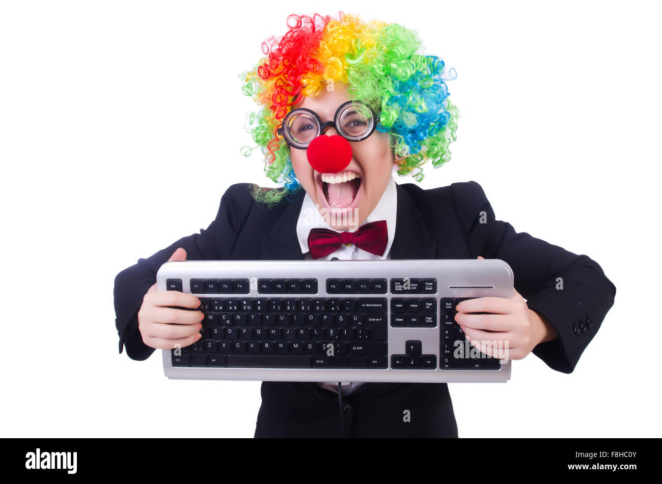 Funny clown keyboard on white hi-res stock photography and images - Alamy
