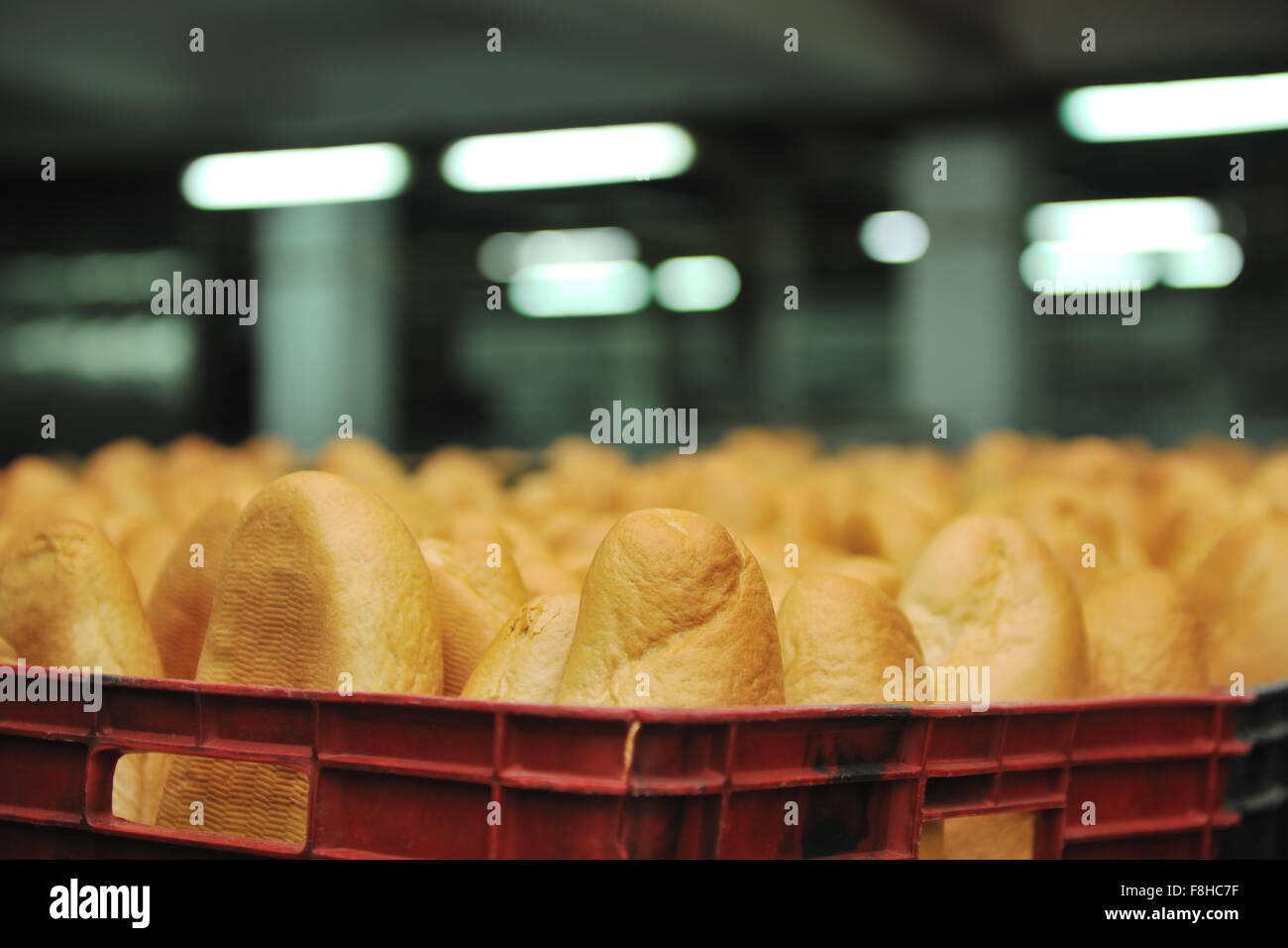 bread bakery food factory production with fresh products Stock Photo ...