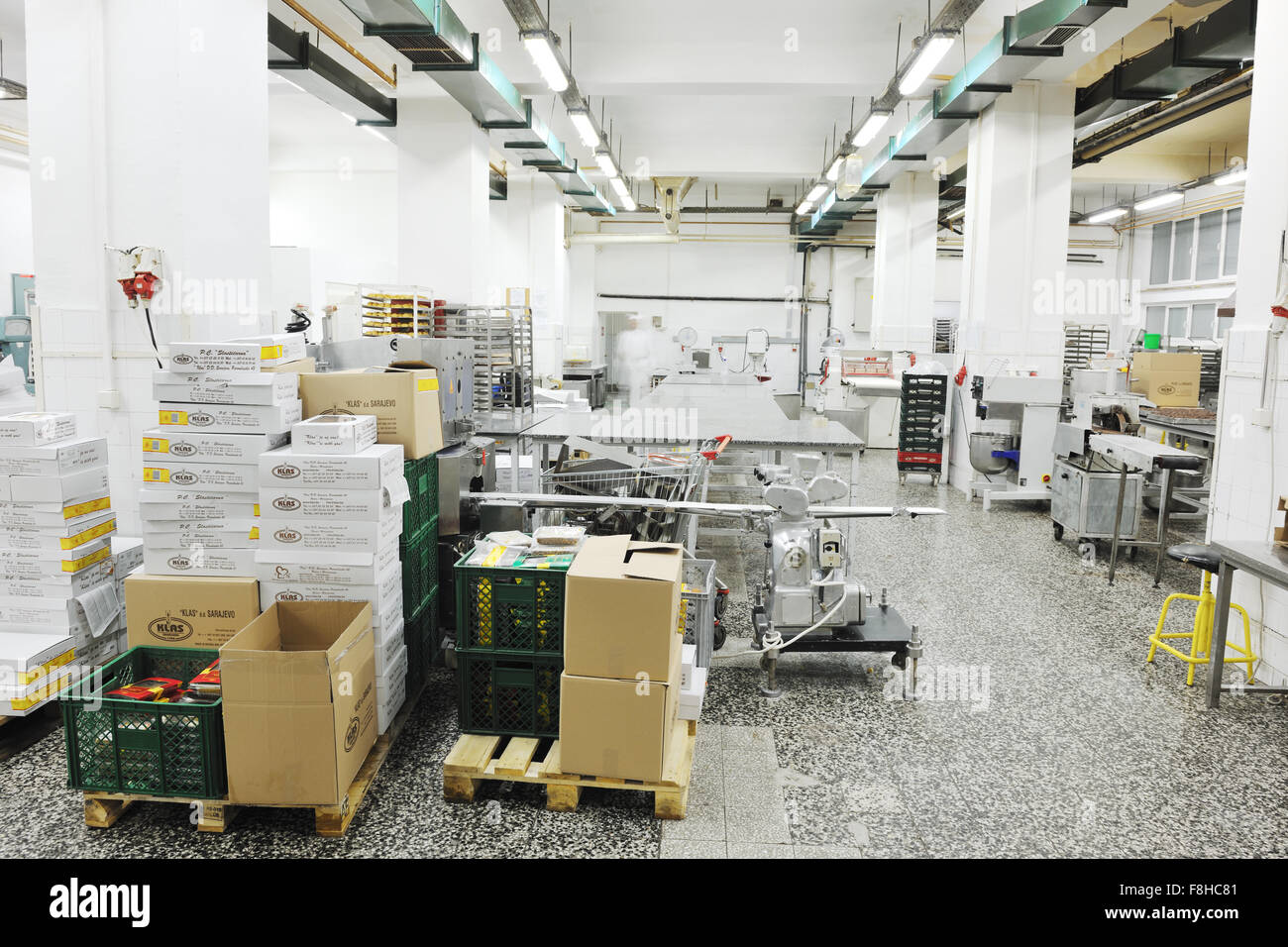 bread bakery food factory production with fresh products Stock Photo ...