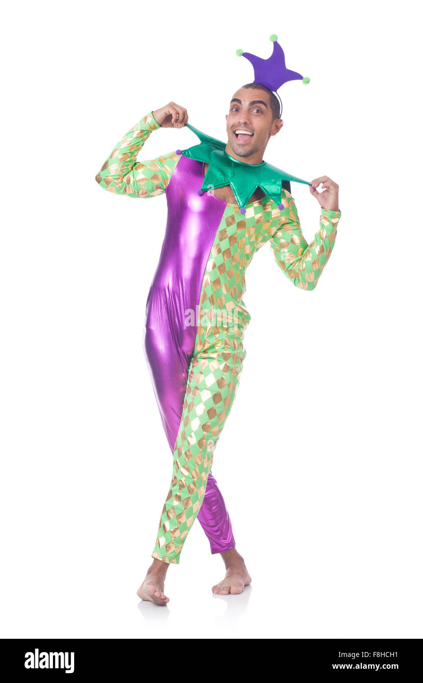 Man clown isolated on white Stock Photo - Alamy