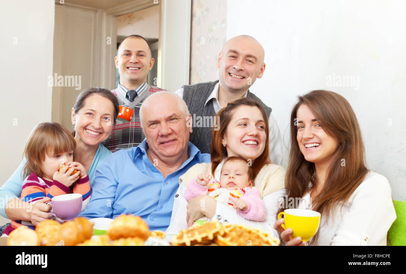 happy multigeneration family with little baby Stock Photo - Alamy